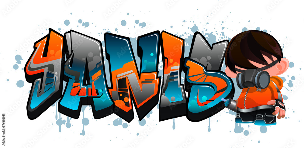 Yanis. A cool Graffiti styled Name design. Legible letters for all ages ...