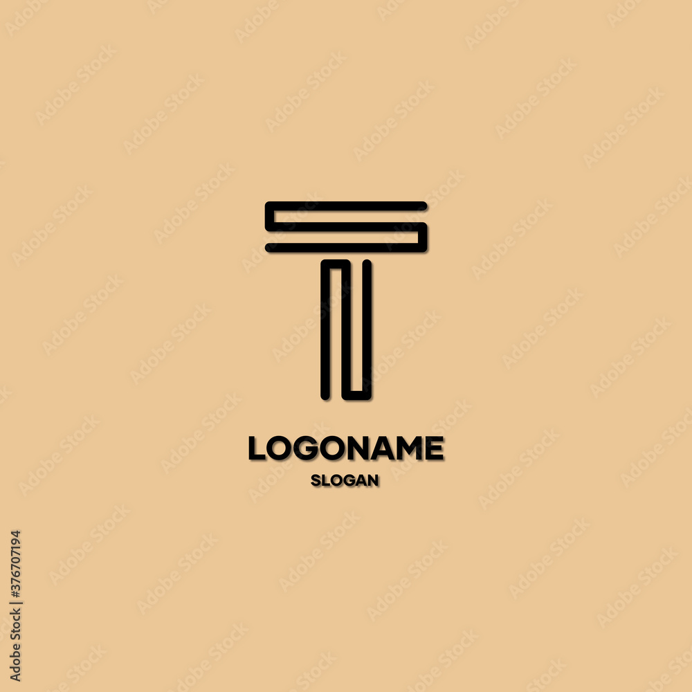 Modern line logos. Futuristic geometric shapes. Letter T logo Stock ...