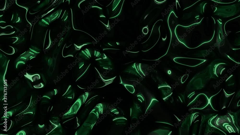Iridescent metallic vibrant dark green color surface with motion ...