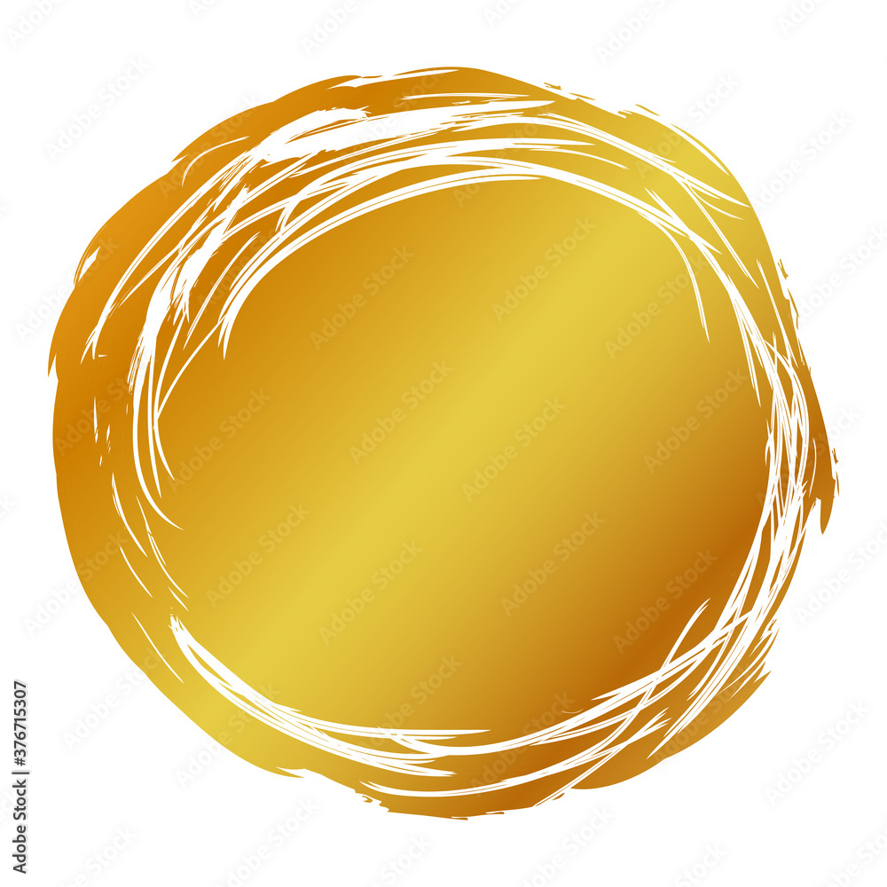 Vector Hand Draw streak Sketch Golden Circle Frame for your element ...