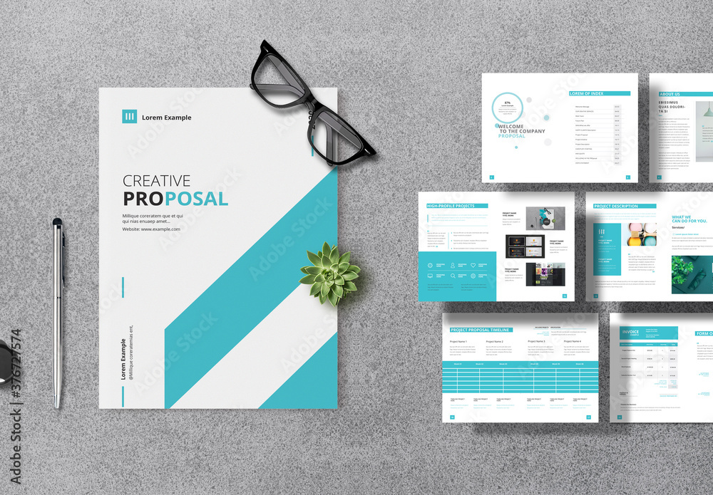 Business Project Proposal Booklet Layout Stock Template | Adobe Stock