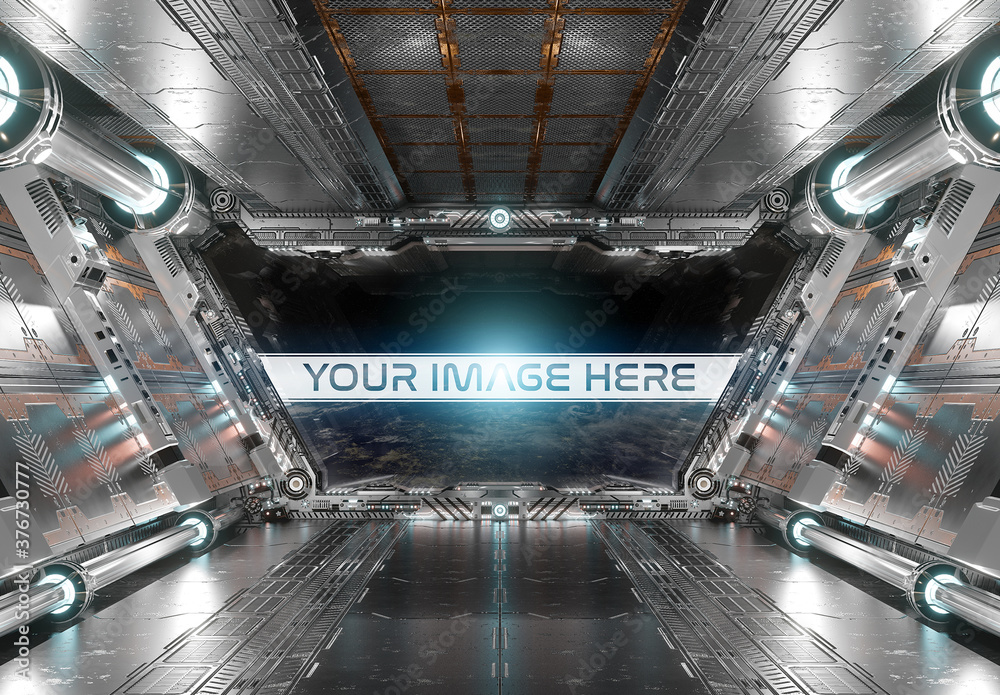 Spaceship with Window Mockup Stock Template | Adobe Stock