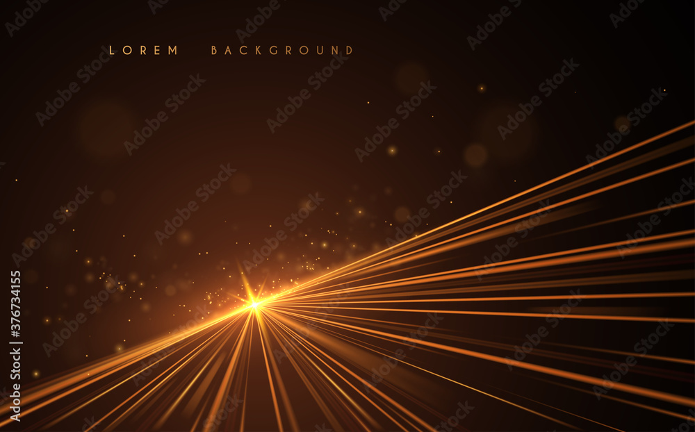Abstract gold light lines with sparks Stock Vector | Adobe Stock