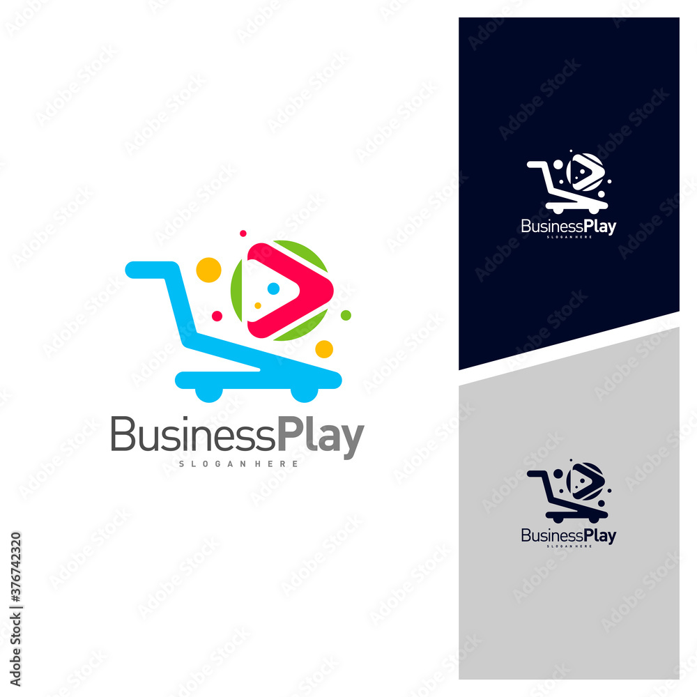 Play Shop logo design vector template, Icon play logo concepts Stock ...