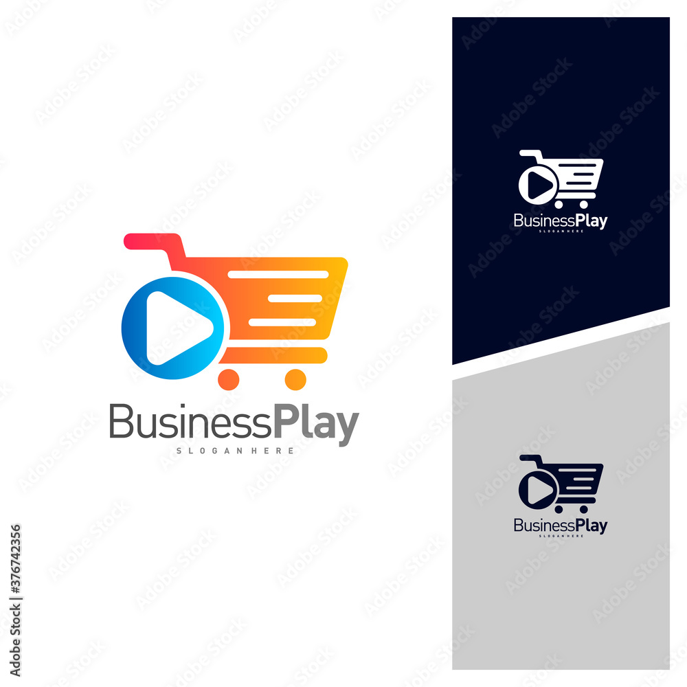 Play Shop logo design vector template, Icon play logo concepts Stock ...