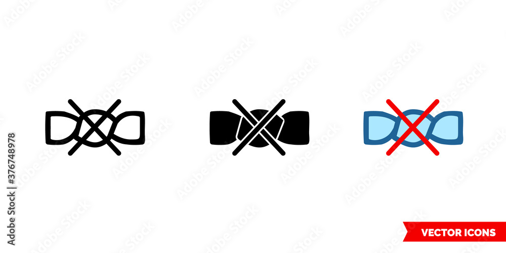 Do not wring icon of 3 types color, black and white, outline. Isolated ...
