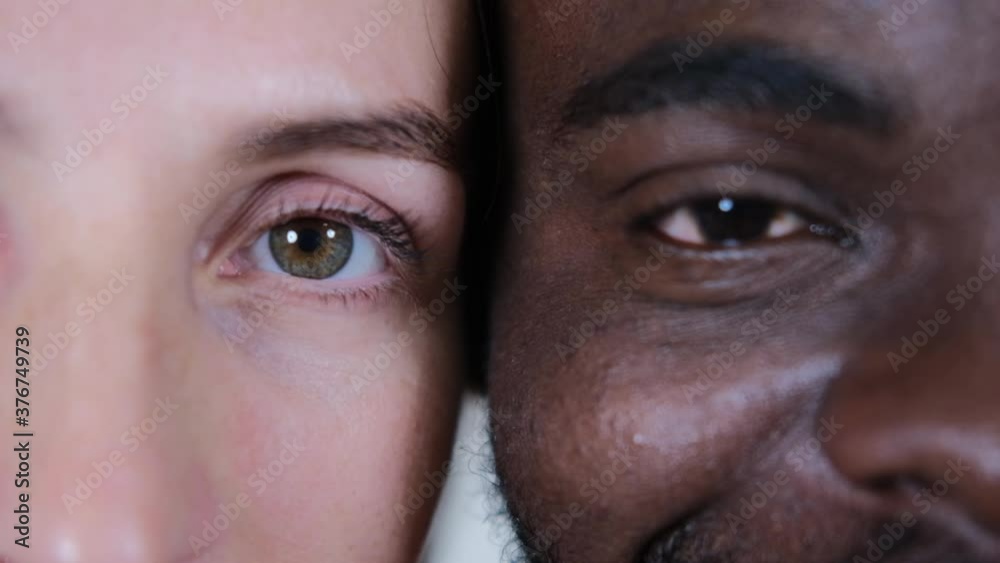 Stop racism. The eyes of different races look side by side at the ...