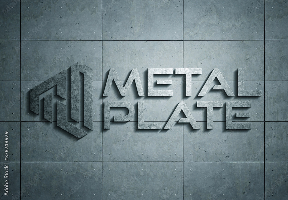 Metal Logo Mockup Stock Template | Adobe Stock