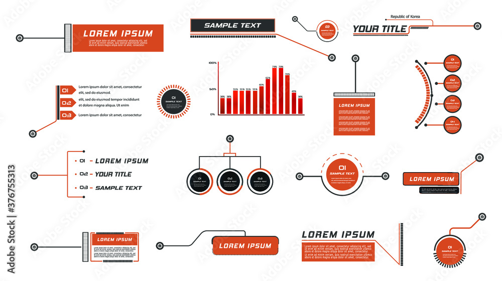 Digital callouts, footnotes.Layout for links and digital information ...