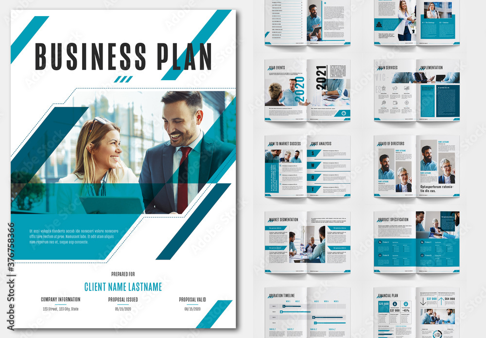 Business Plan Layout Stock Template | Adobe Stock