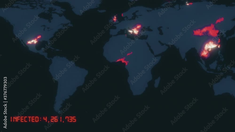 Animated global map showing confirmed covid-19 coronavirus cases ...