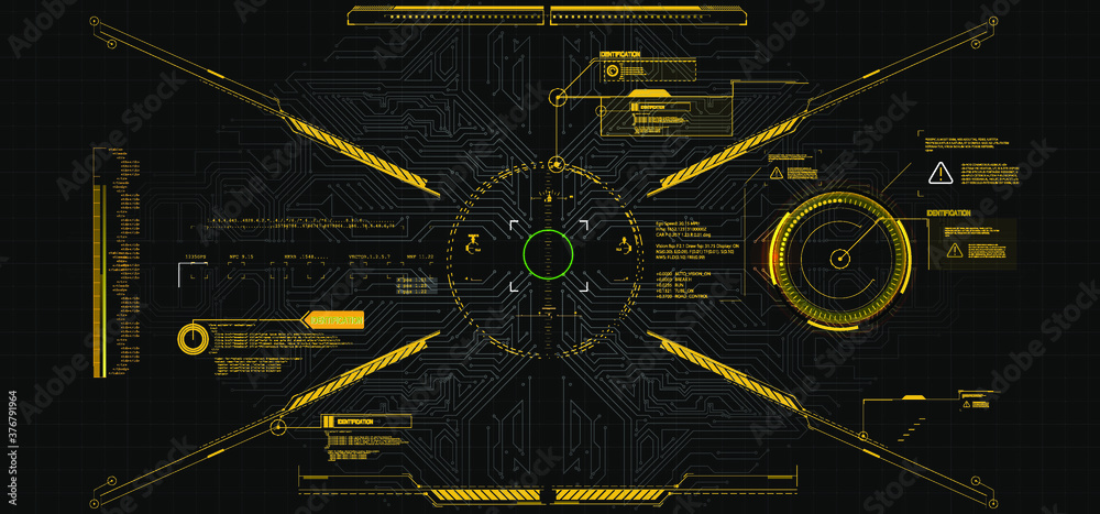 Modern illustration for game background design Futuristic HUD, GUI ...