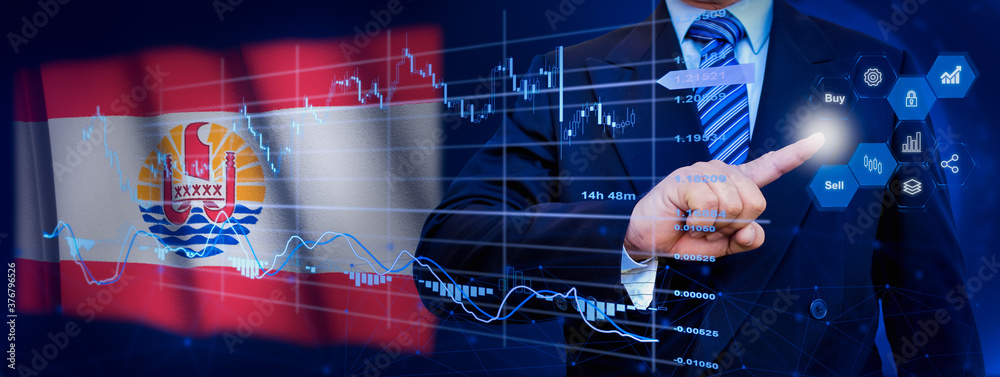 Businessman touching data analytics process system with KPI financial ...