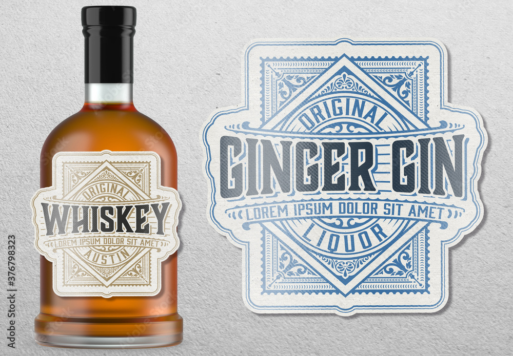 Vintage Liquor Label Packaging Layout Stock Template | Adobe Stock
