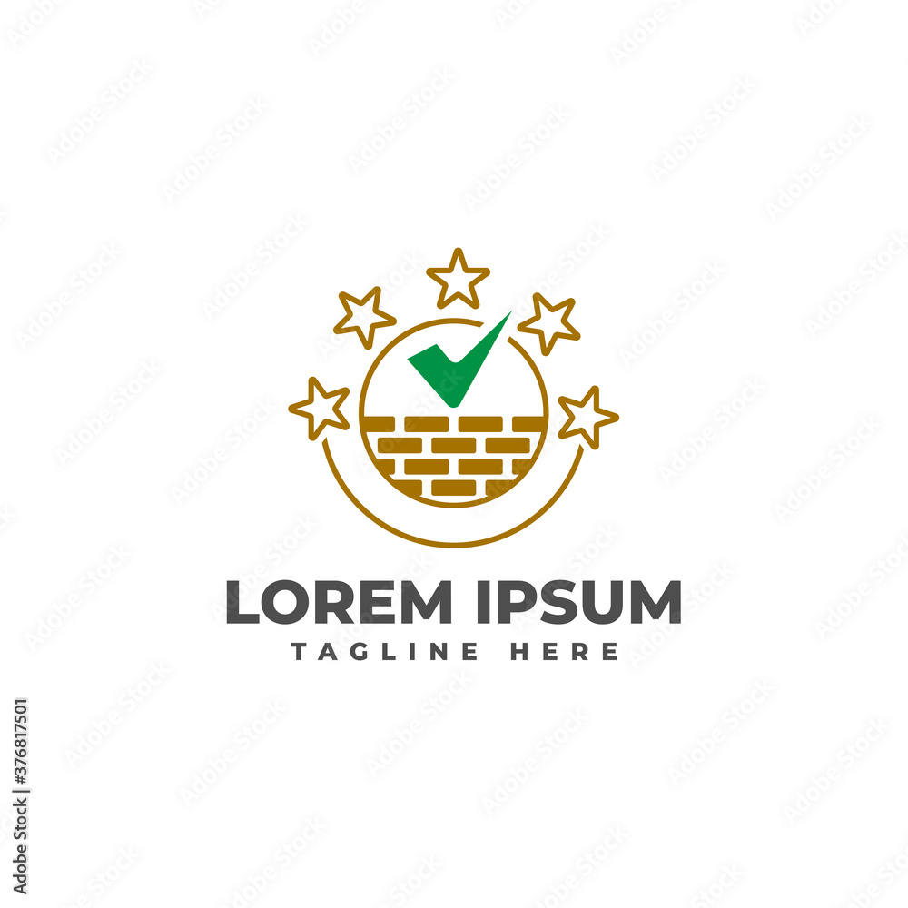 Recommendation installation brich wall with five stars and check mark ...