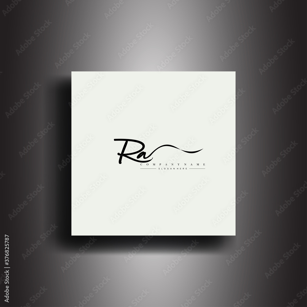 RA Signature style monogram.Calligraphic lettering icon and handwriting ...