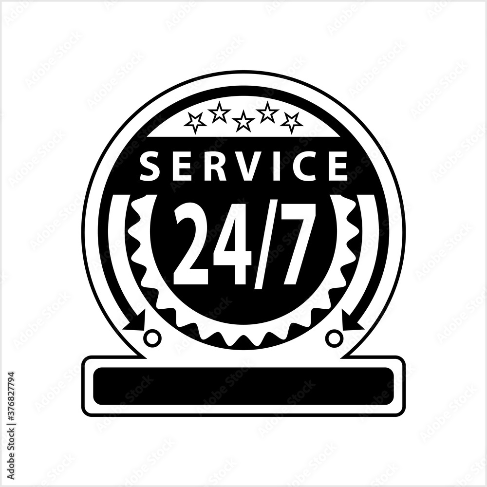 Service 24/7 Icon Stock Vector | Adobe Stock