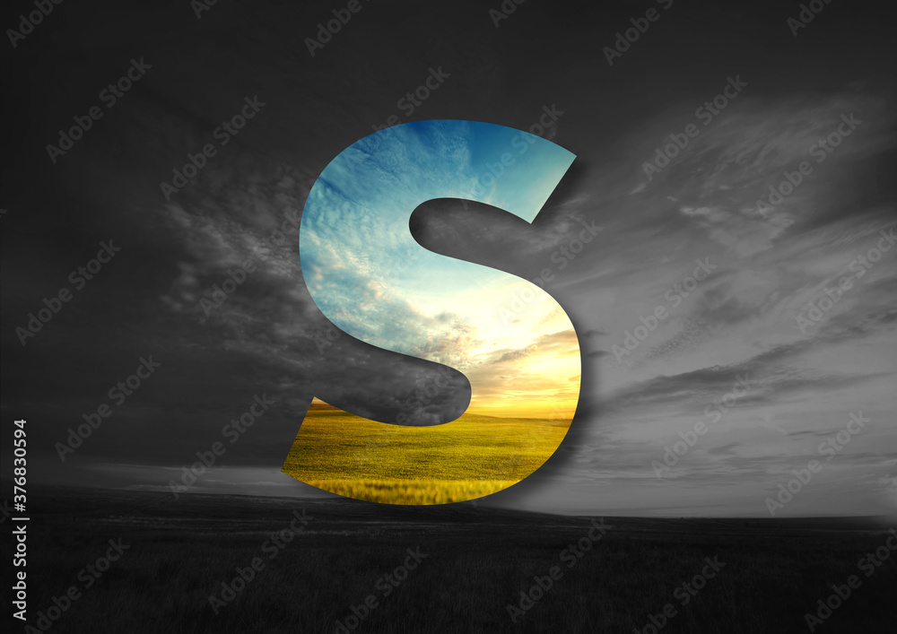 Nature alphabetic letters, letter S, nature landscape, a to z, number 1 ...