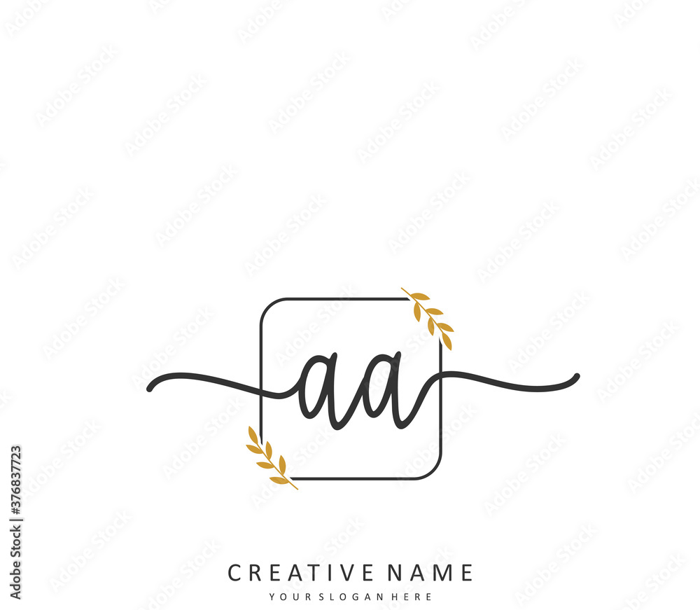 AA Initial letter handwriting and signature logo. A concept handwriting ...