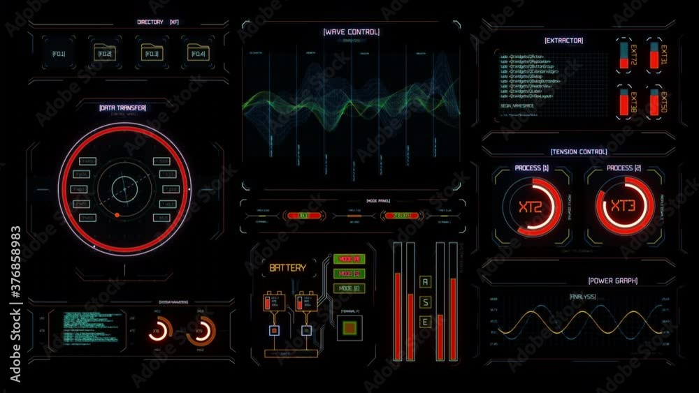 Futuristic user interface HUD. Game control target element ...