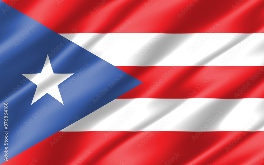 Silk wavy flag of Puerto Rico graphic. Wavy Puerto Rican flag ...