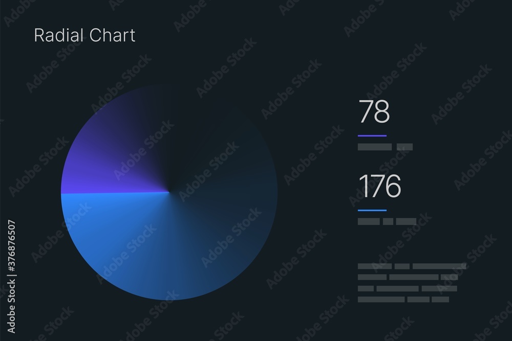 Radial Chart. Elements of infographics on a dark background. Use in ...