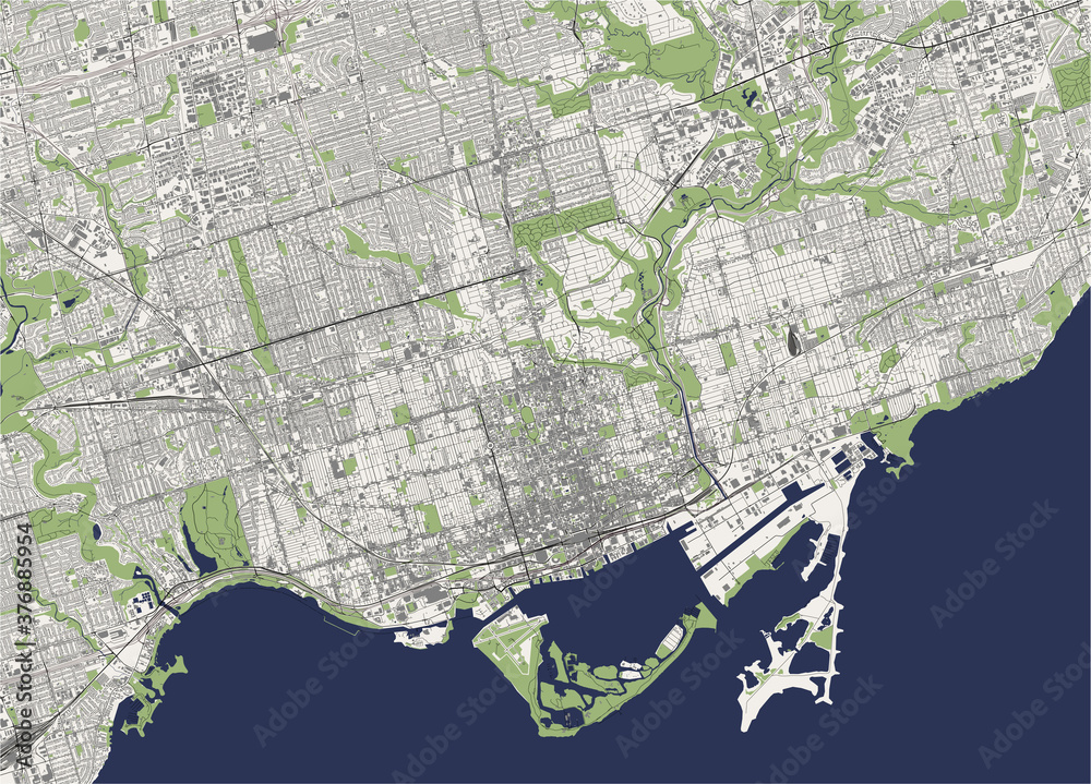 map of the city of Toronto, Canada Stock Vector | Adobe Stock