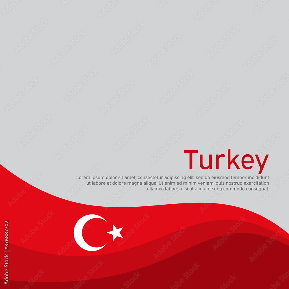 Abstract waving turkey flag. Creative background for the design of ...
