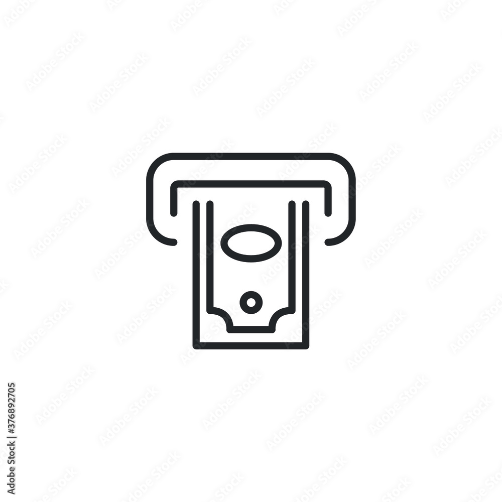 Outline cash withdrawal icon.cash withdrawal vector illustration ...