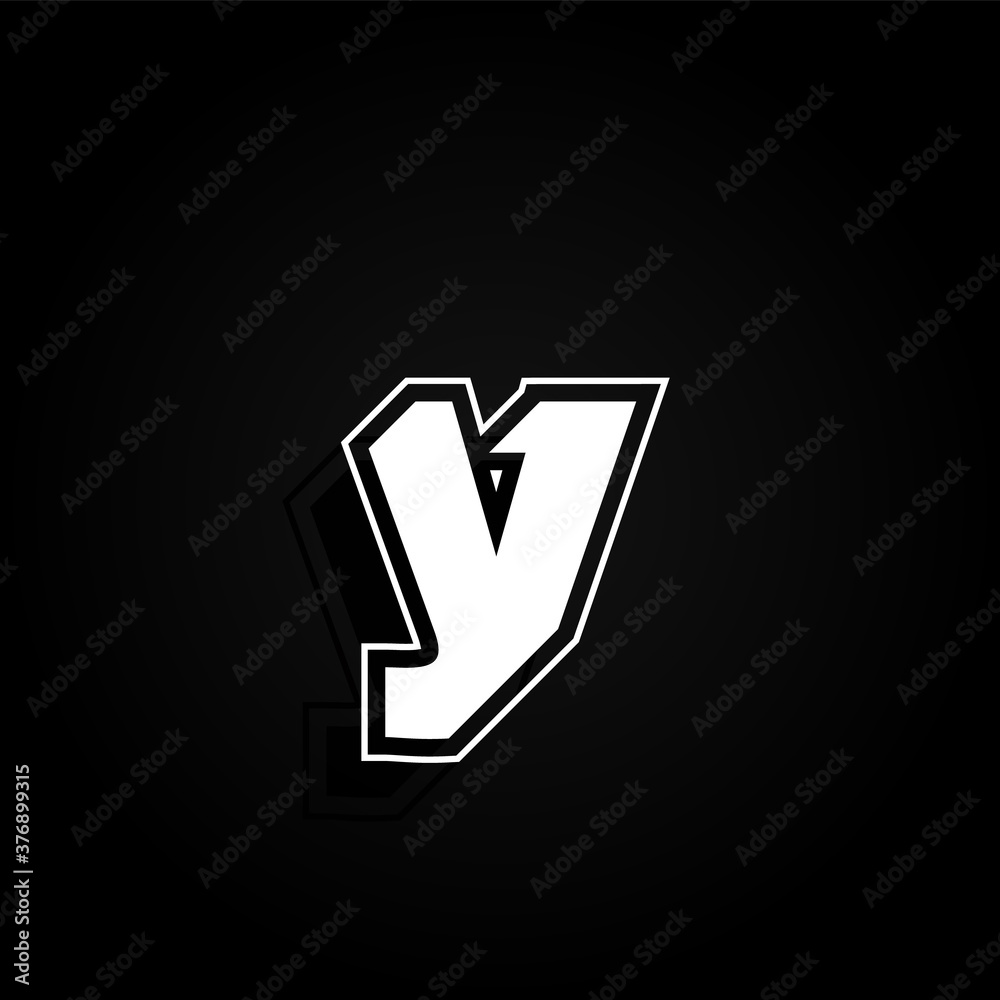 Modern, minimal and dynamic 'Rapper' font character with 45 degree ...