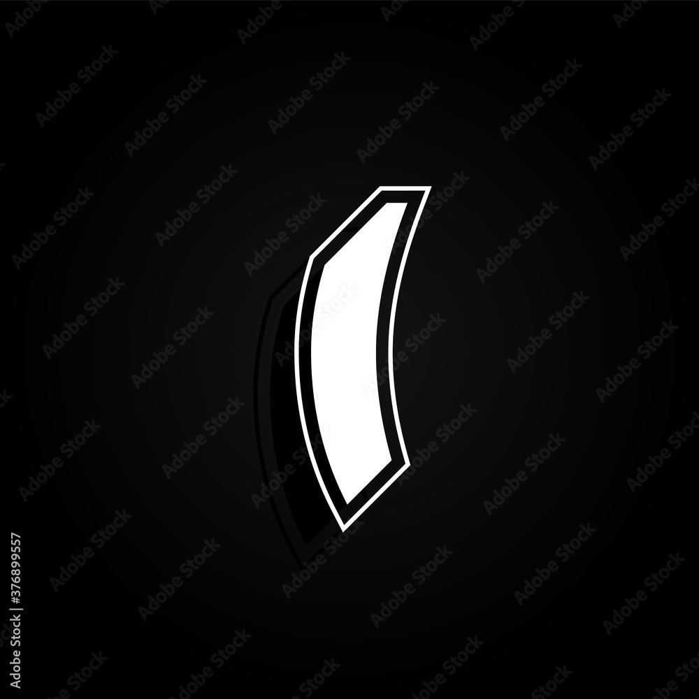 Modern, minimal and dynamic 'Rapper' font character with 45 degree ...