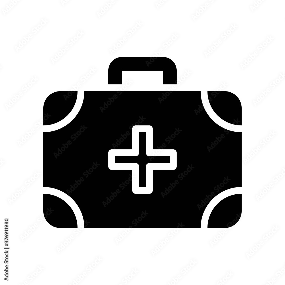 administrative related medical, or first aid kit with plus sign vector ...