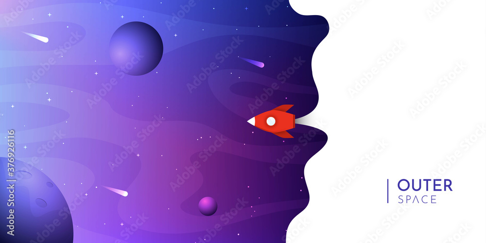 Vector illustration. Panoramic cosmic wallpaper. Abstract concept ...