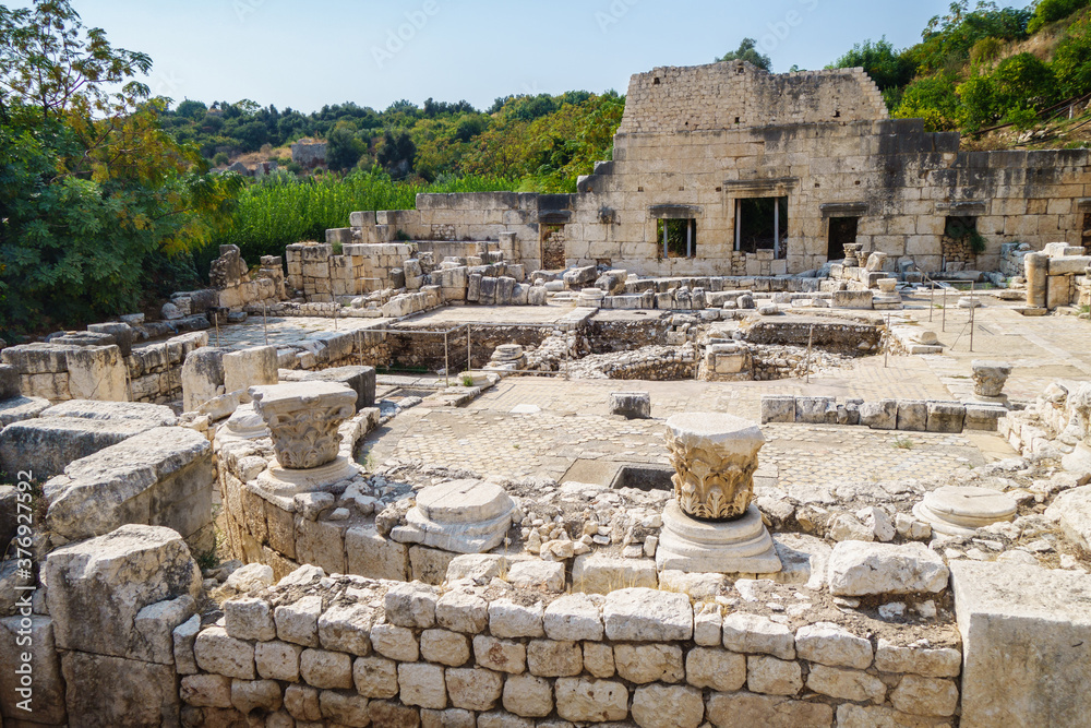 Ruins of Roman villa in ancient city Elaiussa Sebaste, near Kizkalesi ...