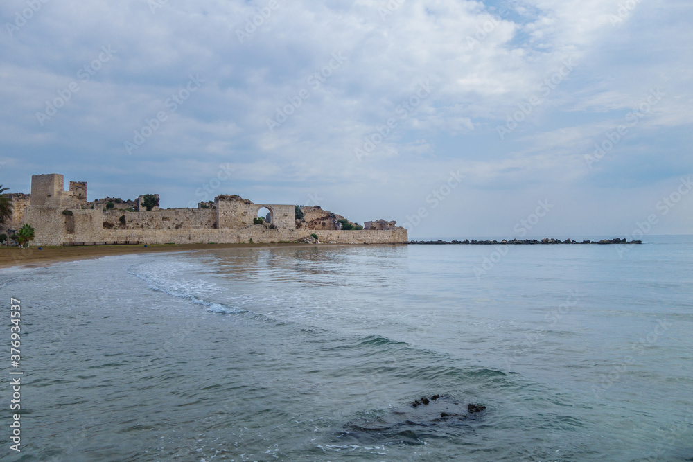 Ruins of ancient fortress Corycus, former important port & commercial ...