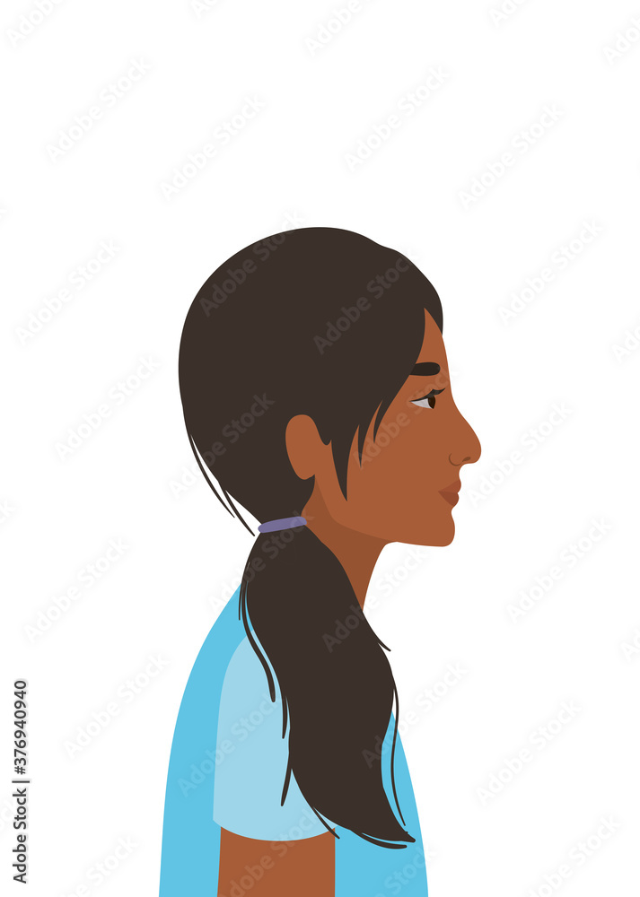 indian woman cartoon in side view vector design Stock Vector | Adobe Stock