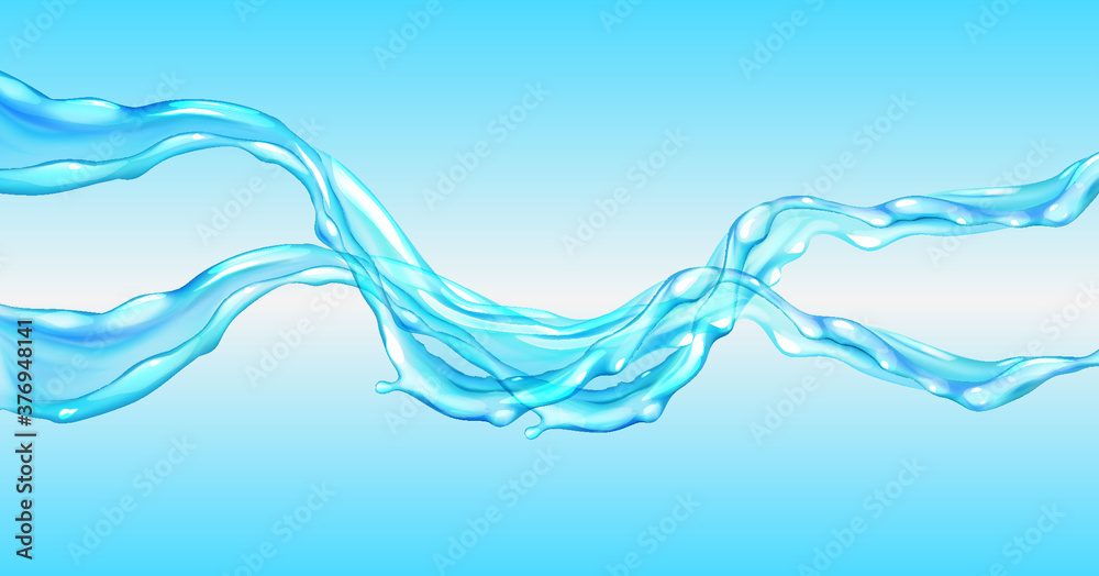 water wave background,blue water background illustration. 3D Water ...
