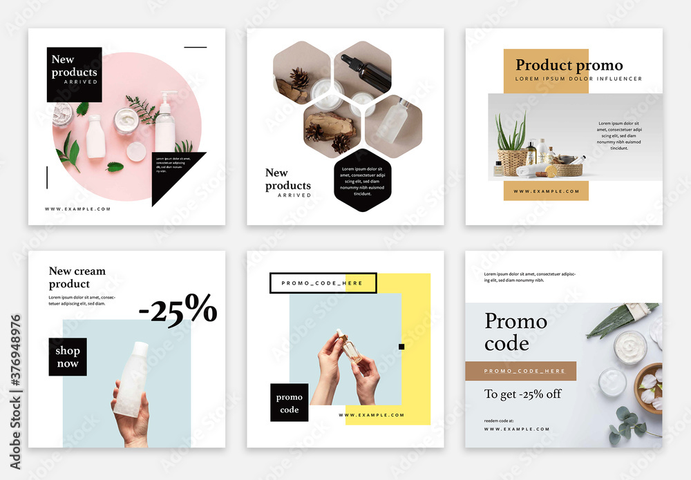 Influencer Square Social Media Post Layouts Stock Template | Adobe Stock