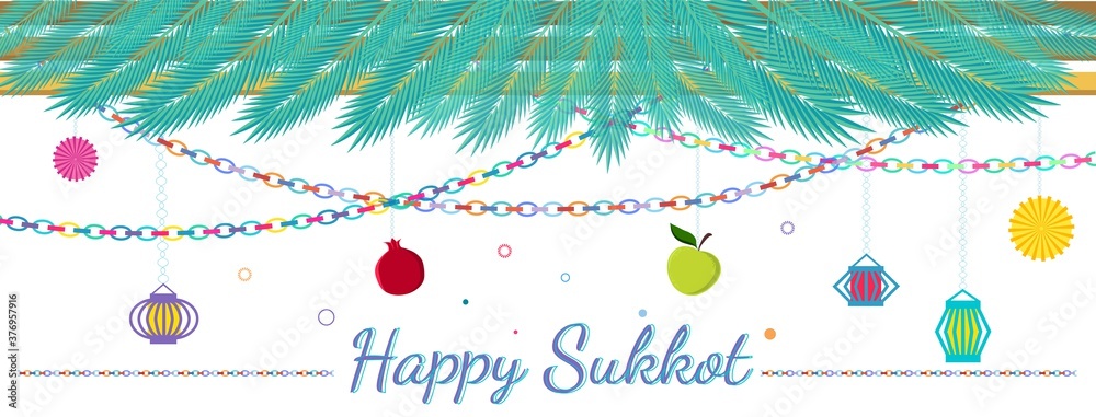 Traditional Sukkah for the Jewish Holiday Sukkot Vector illustration ...