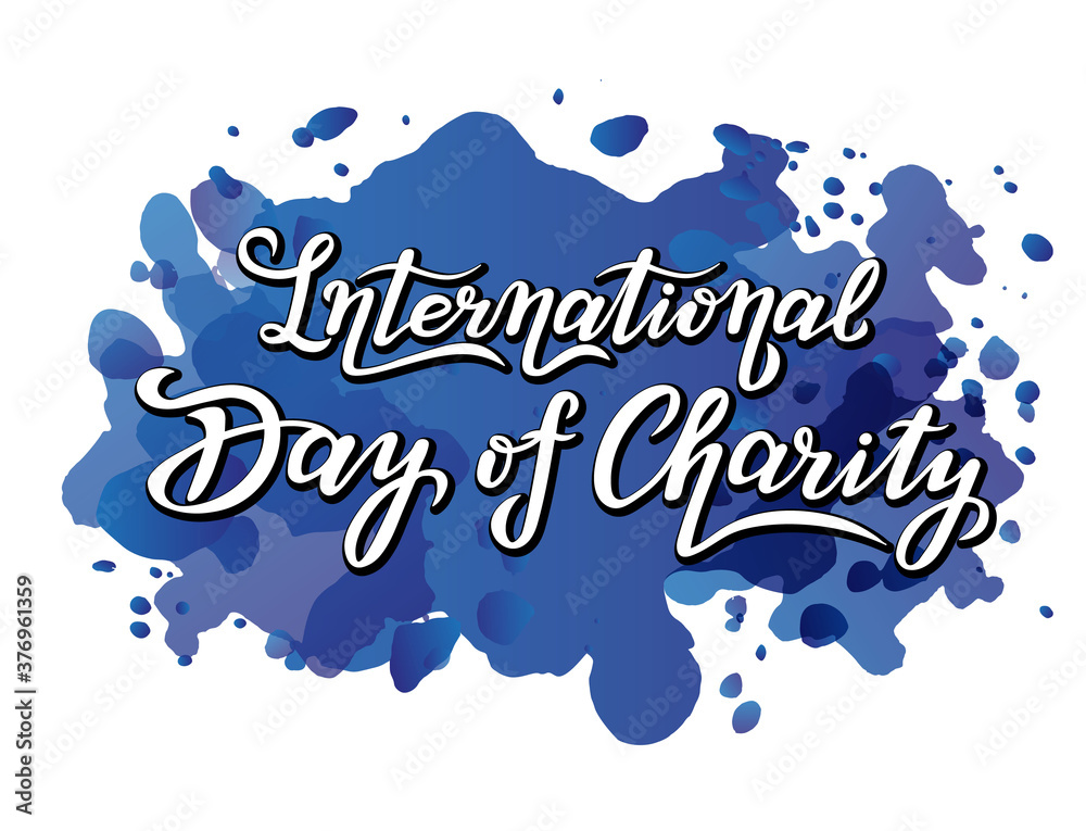 international day of charity lettering text design. vector illustration ...
