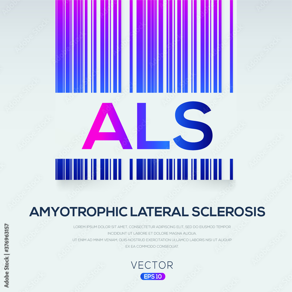 ALS mean (amyotrophic lateral sclerosis),Vector illustration. Stock ...