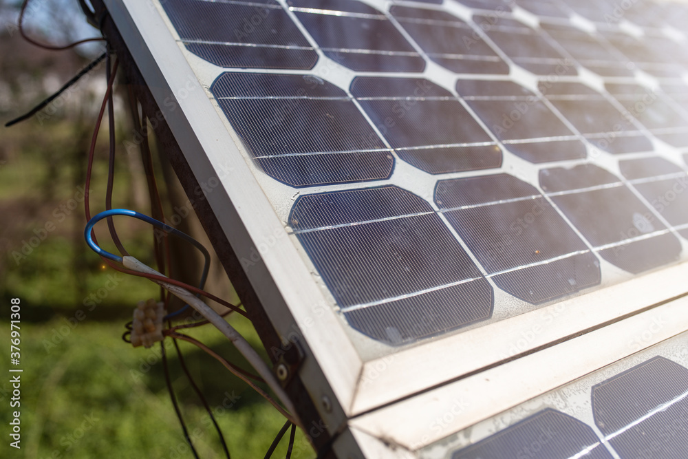 Old solar panel gate house opening photovoltaic electric system for ...