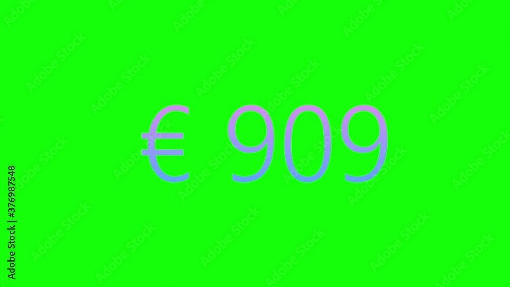 Colorful Animation of Euro Counter. Сurrency Counter on Green Screen ...