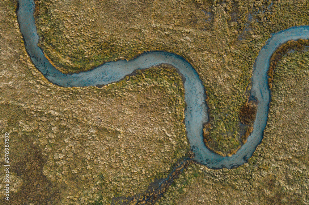 meanders at the mouth of a river in the lofoten islands Stock Photo ...