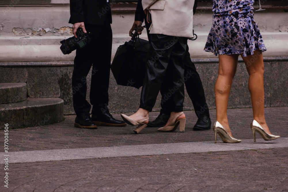 fashion show photographers flash camera dress runway collection catwalk ...