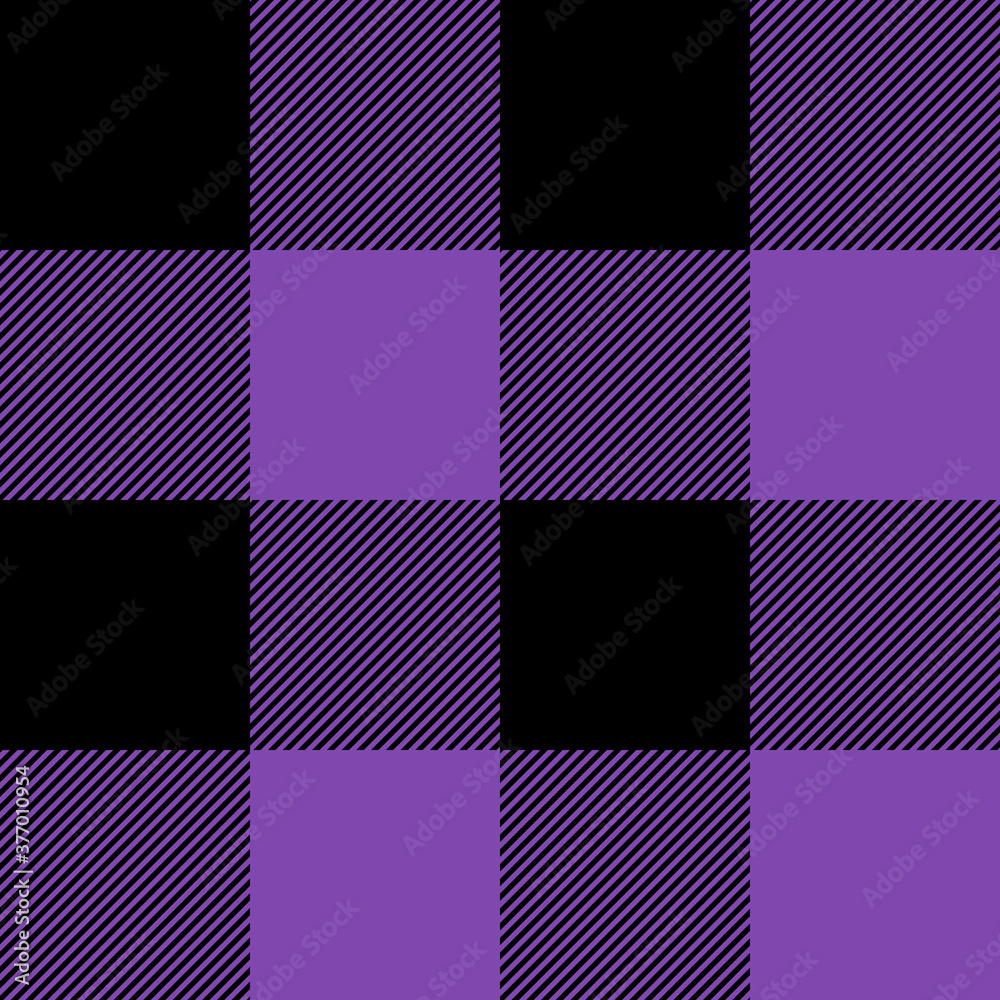 Tartan Royal Purple plaid. Scottish pattern in black and purple cage ...