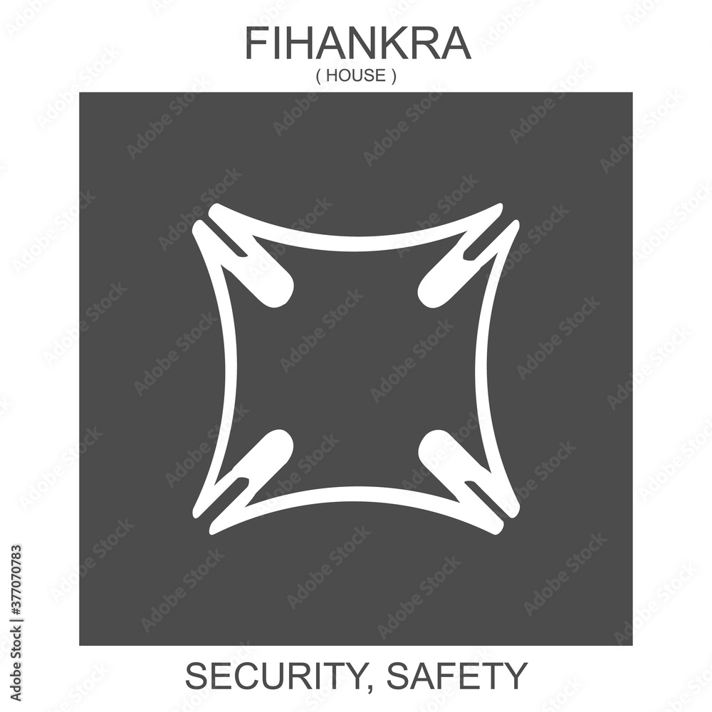 vector icon with african adinkra symbol Fihankra. Symbol of security ...