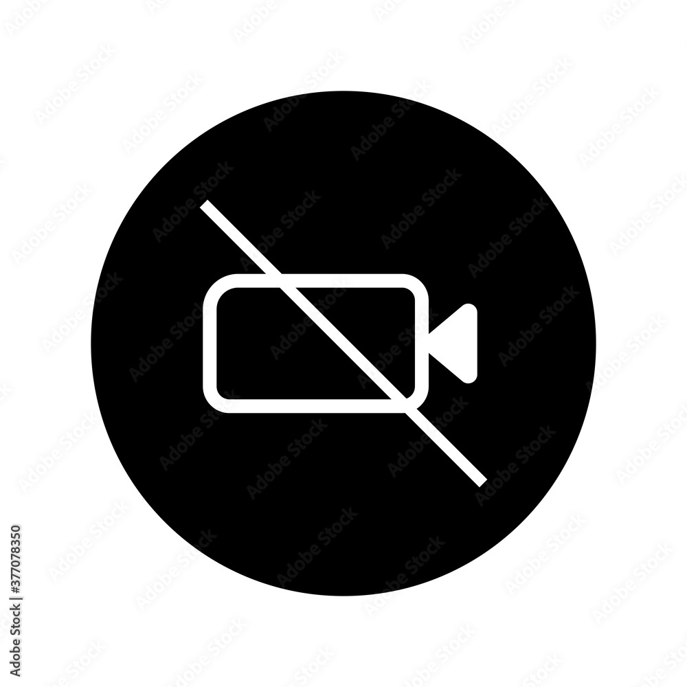 Video camera off button trendy flat style icon. camera off symbol for ...