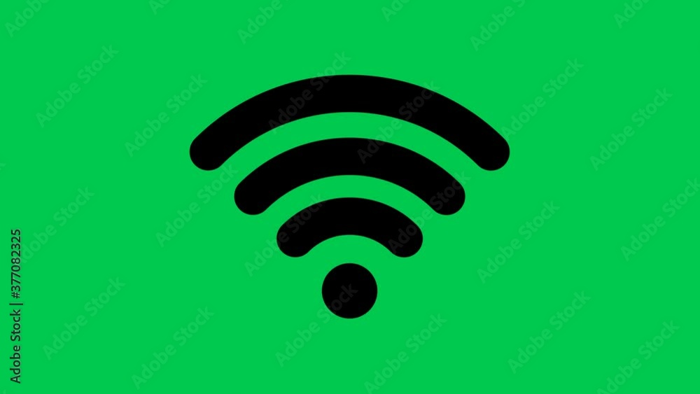 4K greenscreen of 4 different WIFI signal animated icons for ...