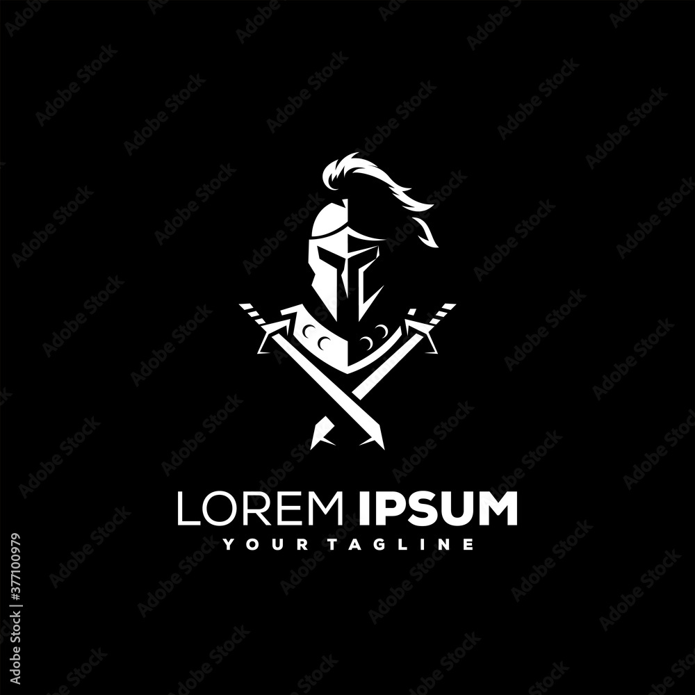 knight helmet armor logo design Stock Vector | Adobe Stock